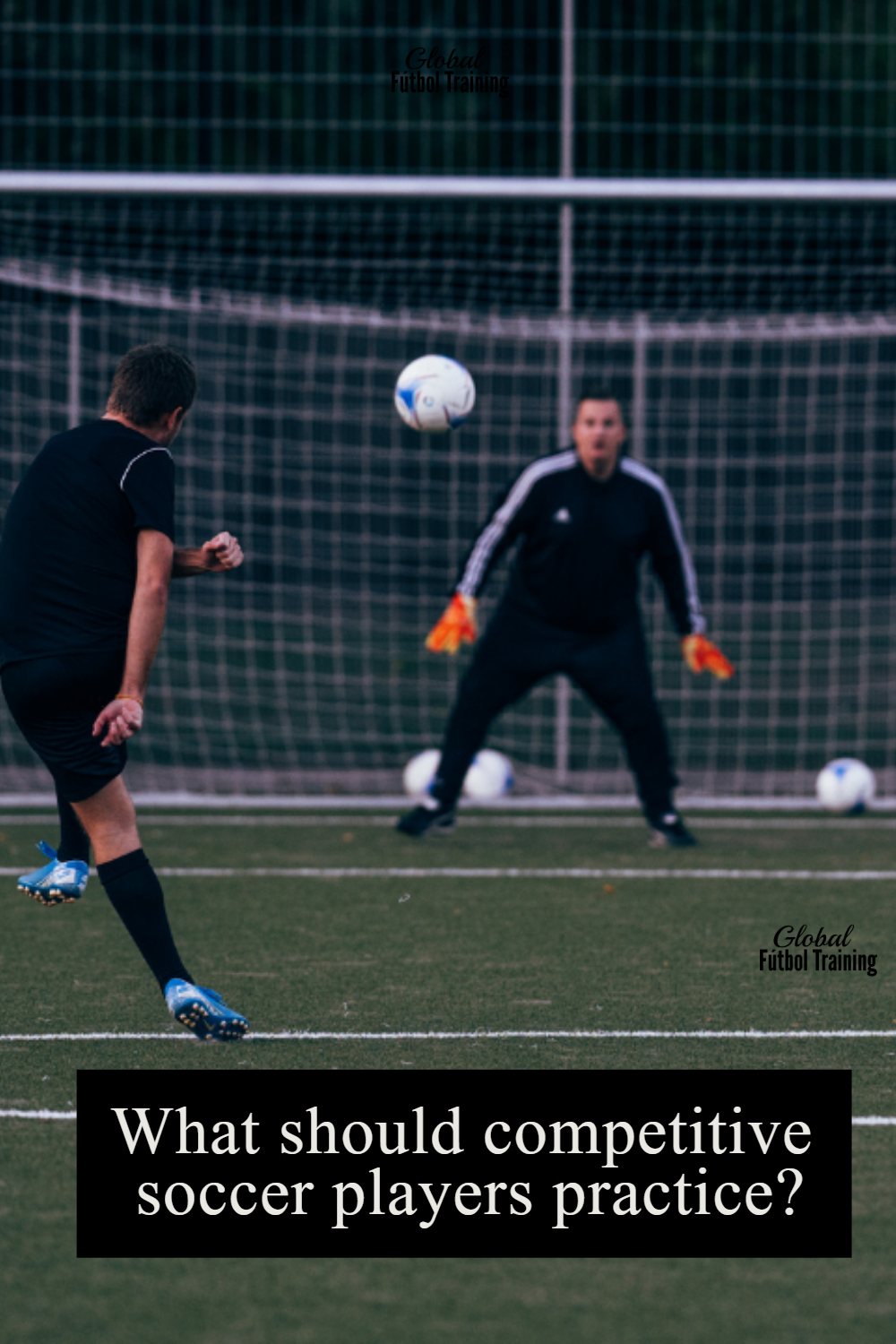 Competitive soccer players practice drills - video