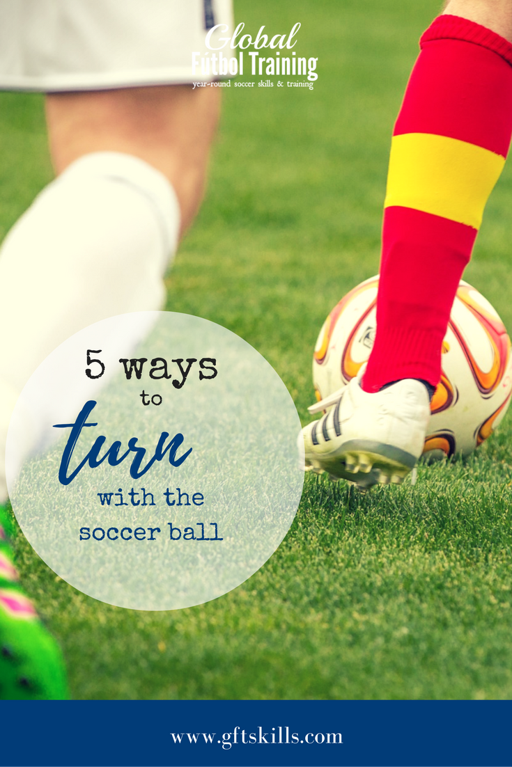 Turn with the soccer ball different ways [Aerial] - video